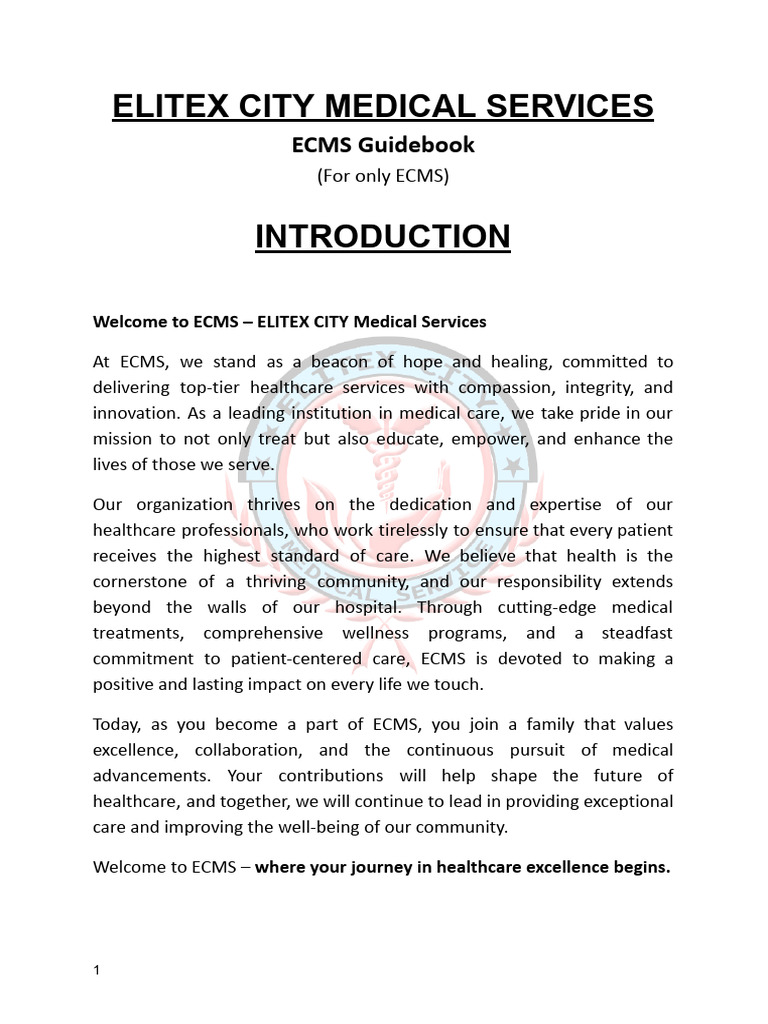 ECMS GUIDEBOOK | PDF | Residency (Medicine) | Physician ECMS GUIDEBOOK | PDF | Residency (Medicine) | Physician