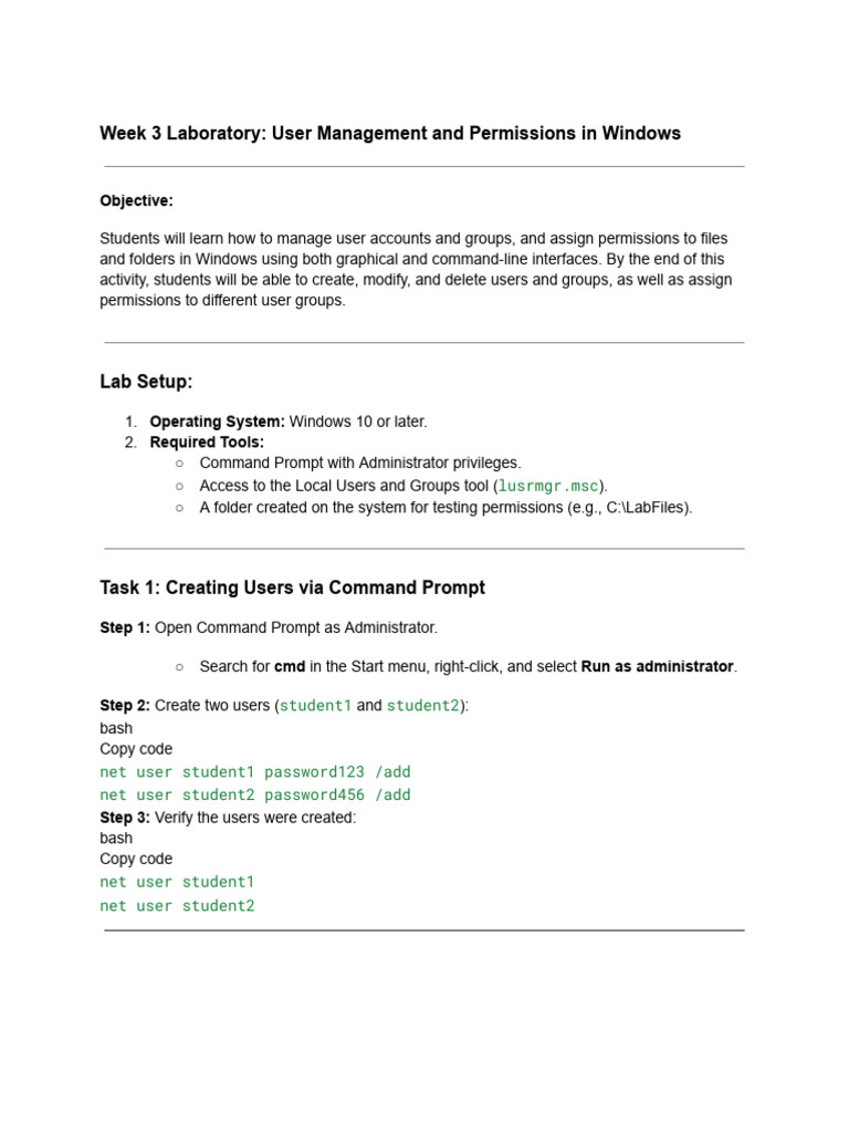 Laboratory 3 | PDF | Computer File | Command Line Interface