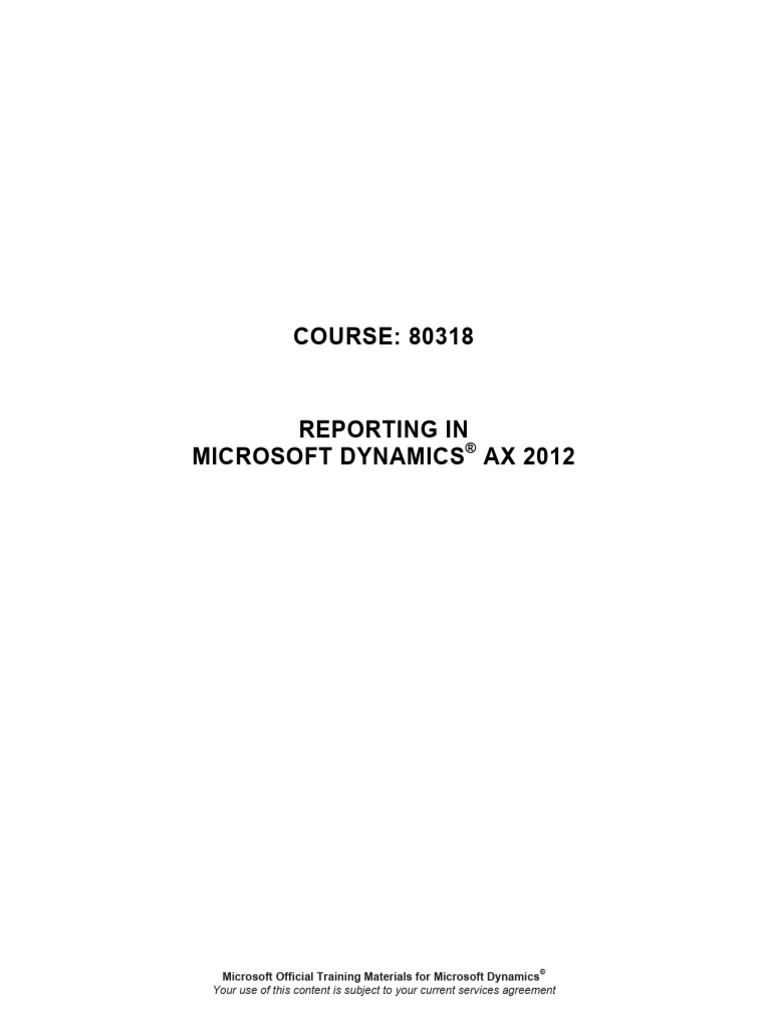 Ax2012 Enus Rep 1file | PDF | Microsoft Sql Server | World Wide Web