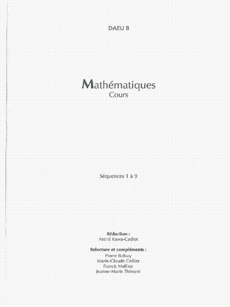 Cned Mathematiques Tle Cde | PDF