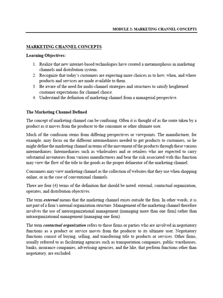 Understanding Marketing Channel Concepts | PDF | Marketing | Retail