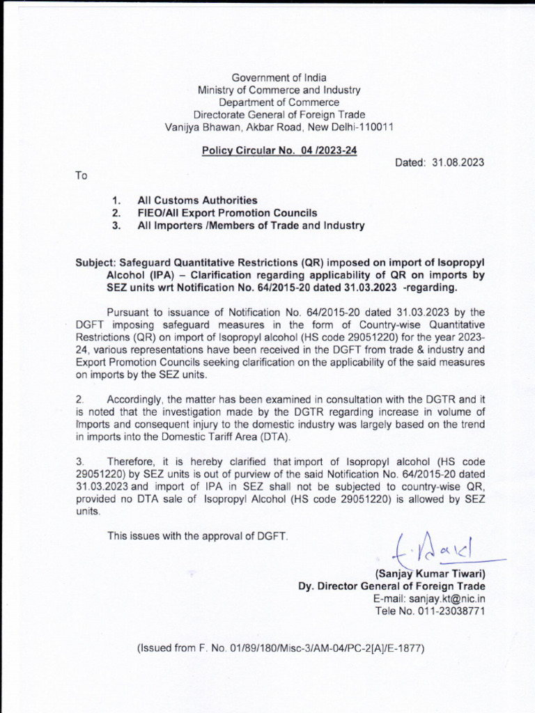 Policy Circular 4 DT 31-08-2023 | PDF
