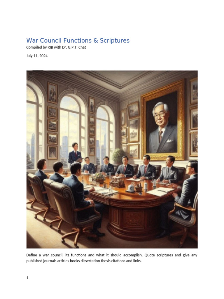 War Council Roles and Scriptures Guide | PDF | Genocides | War Crime
