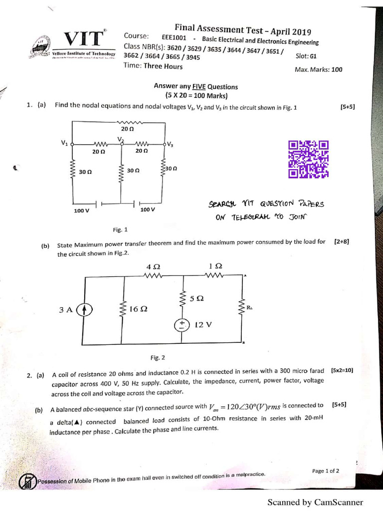 EEE1001 FAT G1 | PDF