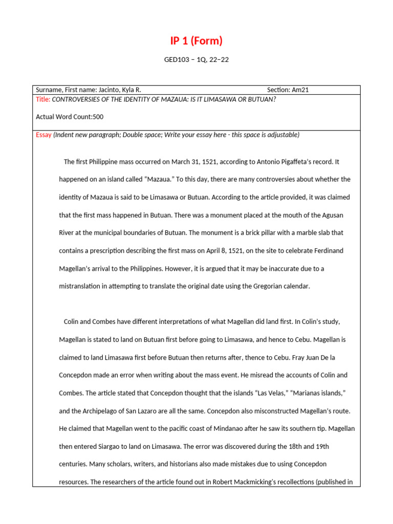 Jacinto - Individual Position Paper RPH | PDF