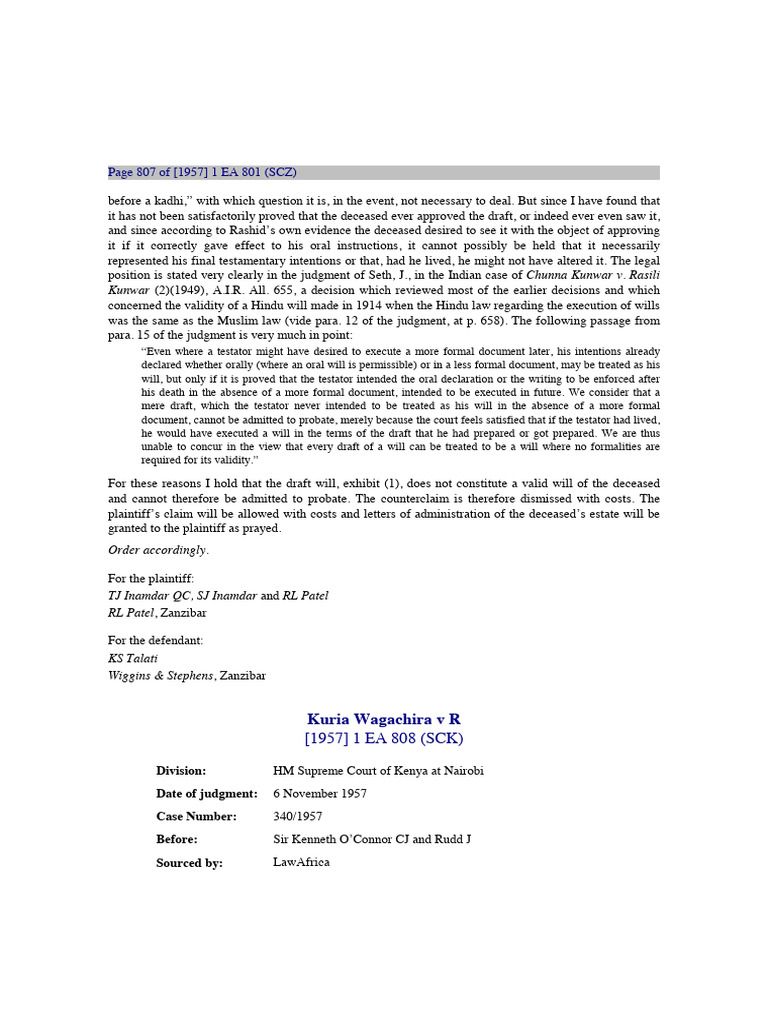 Kuria Wagachira V Rep (1957) | PDF | Criminal Procedure In South Africa | Prosecutor