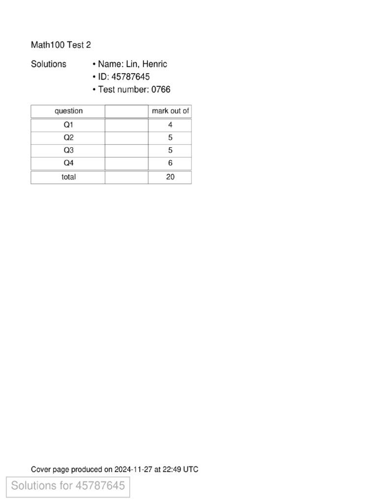 24 w1 m100 mt2 - Solutions - 45787645 | PDF | Trigonometric Functions | Mathematical Analysis