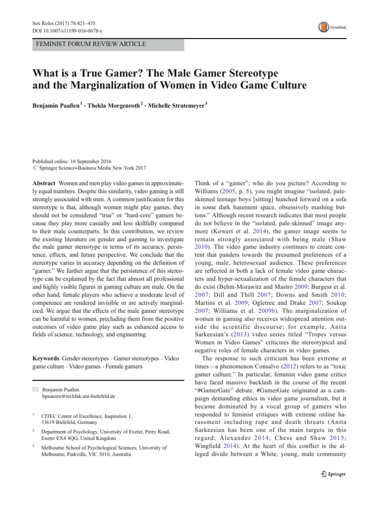 What_is_a_True_Gamer_The_Male (1) | PDF | Stereotypes | Gender