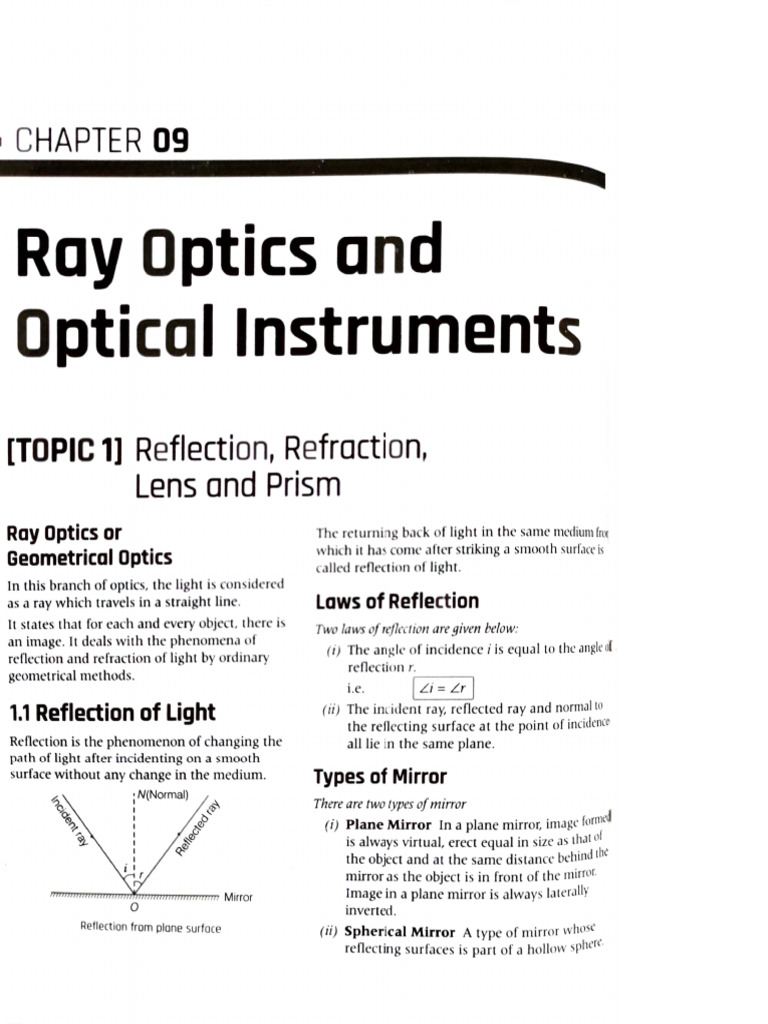 Chapter - 9 Ray Optics by Me | PDF