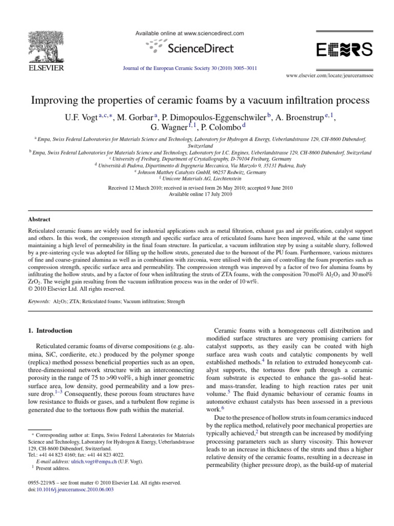 27 - Improving The Properties of Ceramic Foams by A Vacuum Infiltration ...