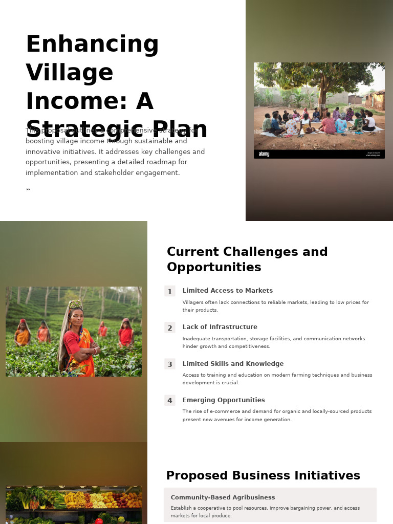 Enhancing Village Income A Strategic Plan | PDF | Monitoring And ...