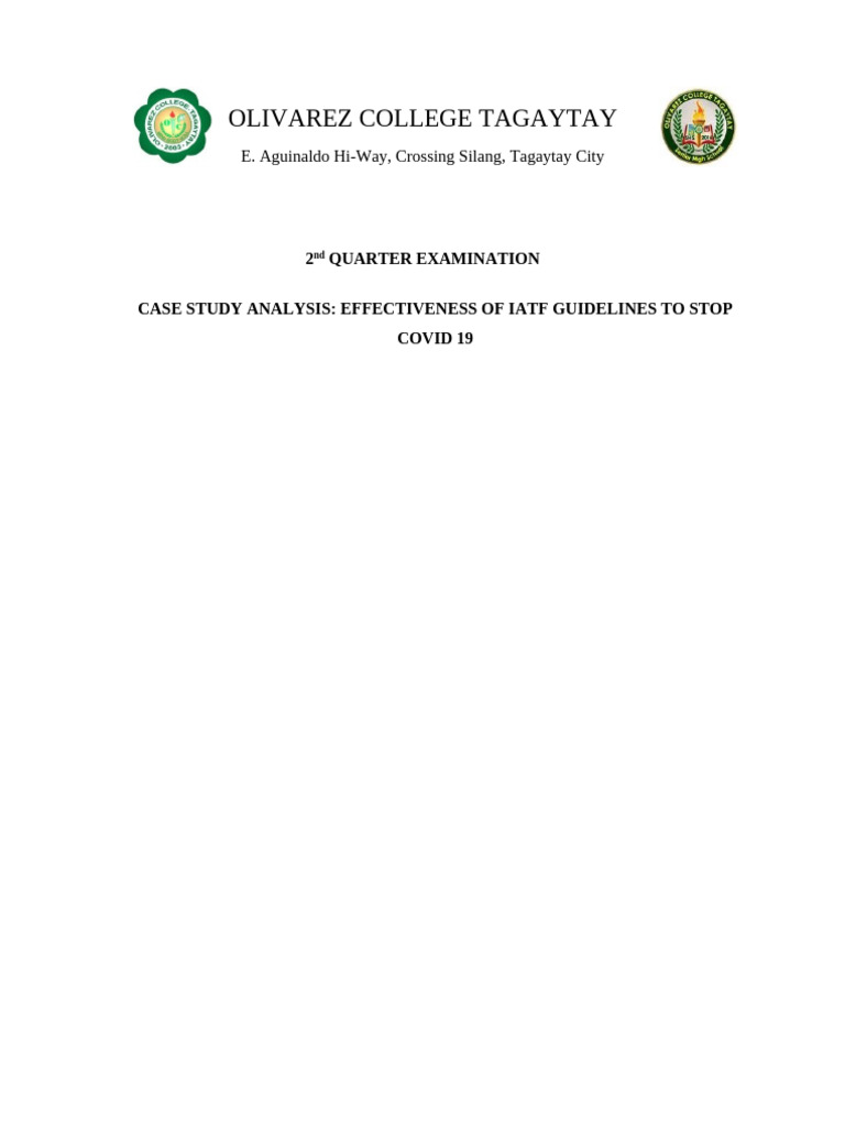 IATF Guidelines' COVID-19 Impact Study | PDF | Public Health | Medicine