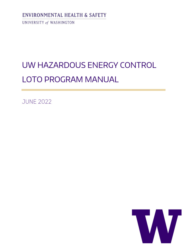 UW Hazardous Energy Control LOTO Manual | PDF