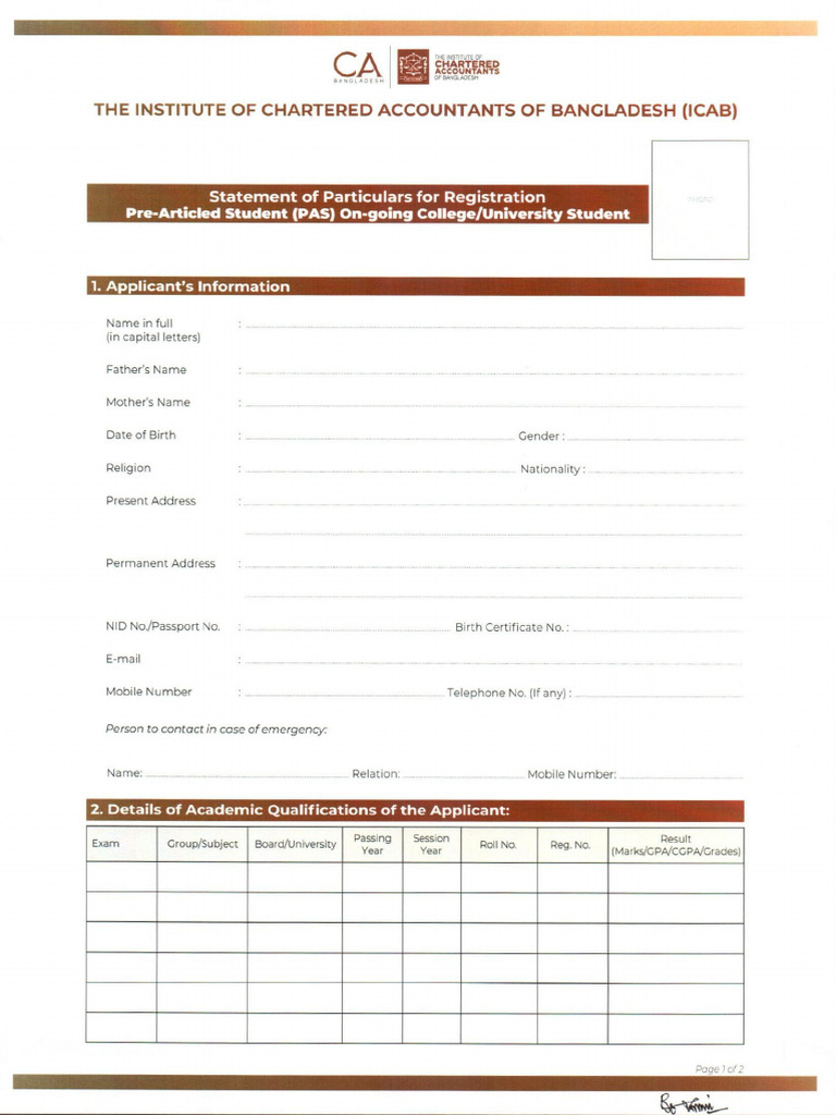 50392473registration Form-PAS Ongoing Student | PDF