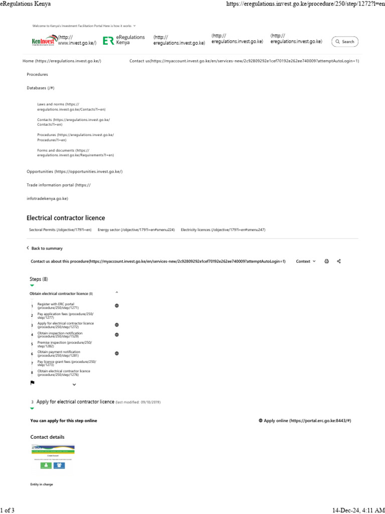 Eregulations Kenya Register As Electrical Contractor | PDF | License