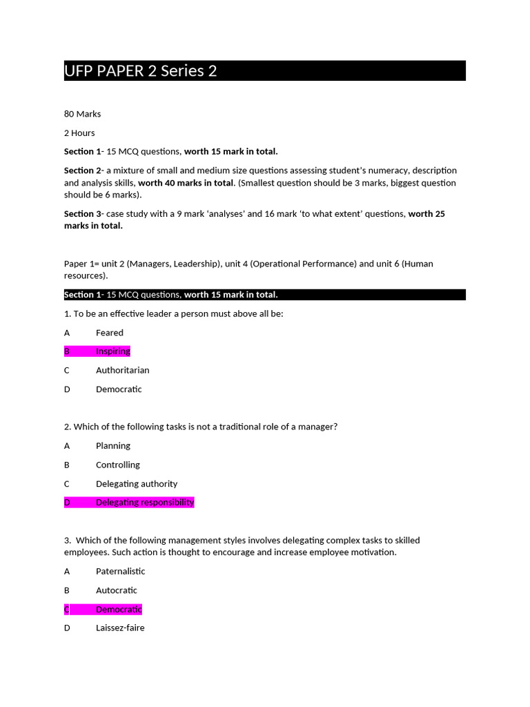 Business MS Series 2 Paper 2 2-8-18 AM | PDF | Intuition | Decision Making