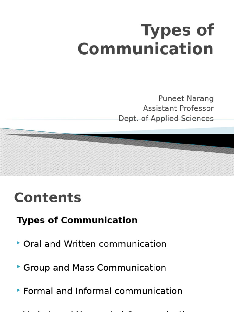 Types of Communication | PDF | Communication | Nonverbal Communication