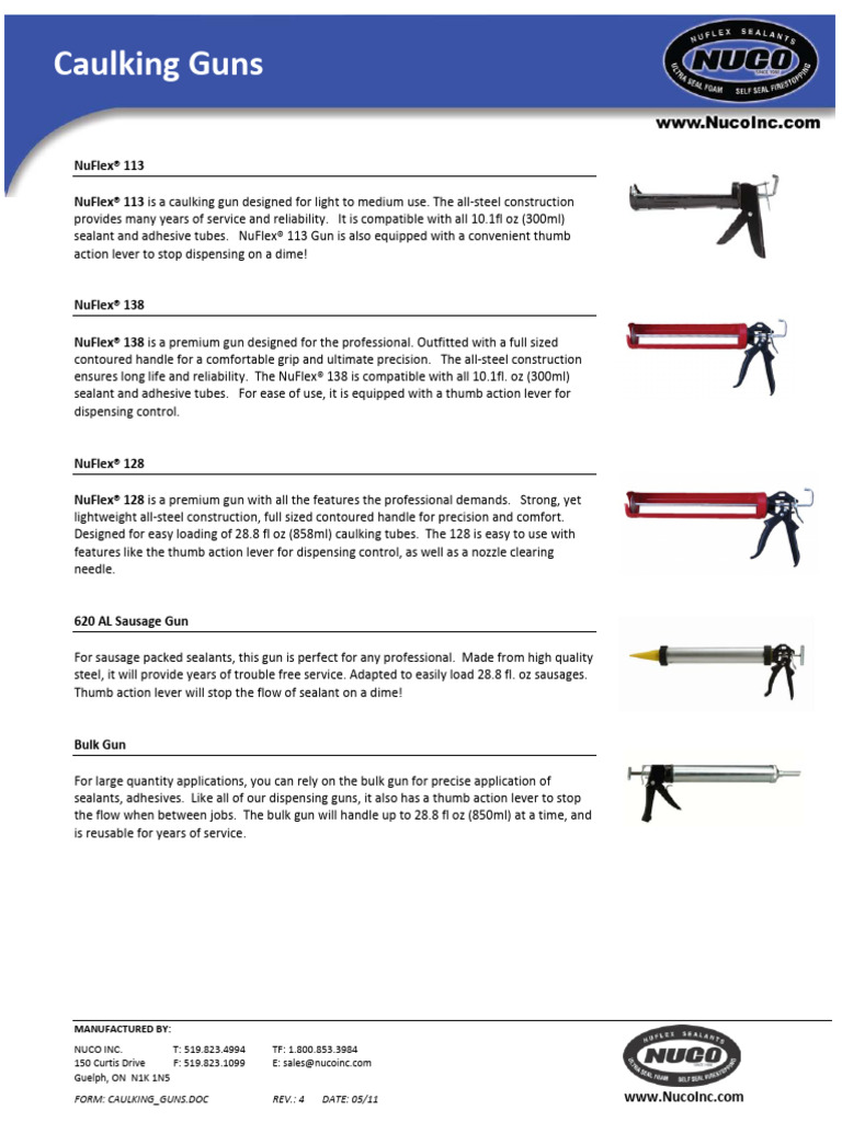 Caulking - Gun TDS | PDF