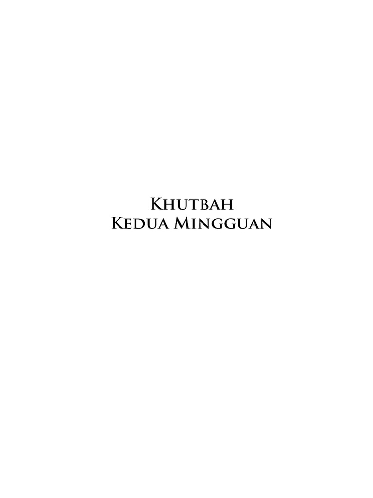 Khutbah Kedua Mingguan | PDF