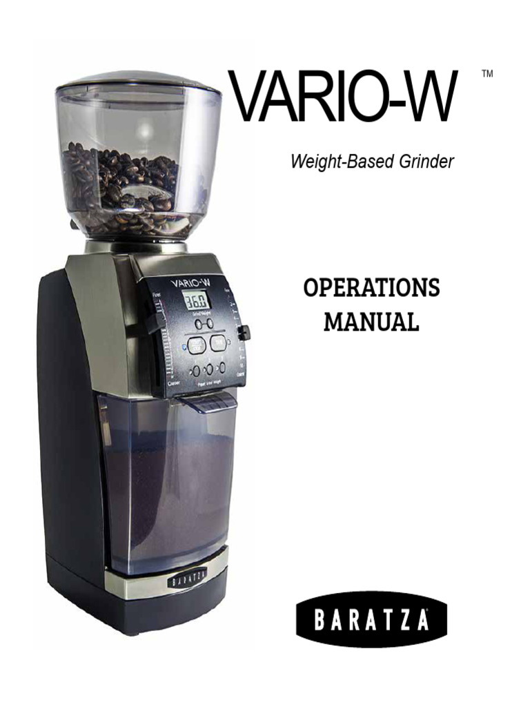Vario W Manual en v2.6 SmallSize | PDF | Mill (Grinding) | Coffee