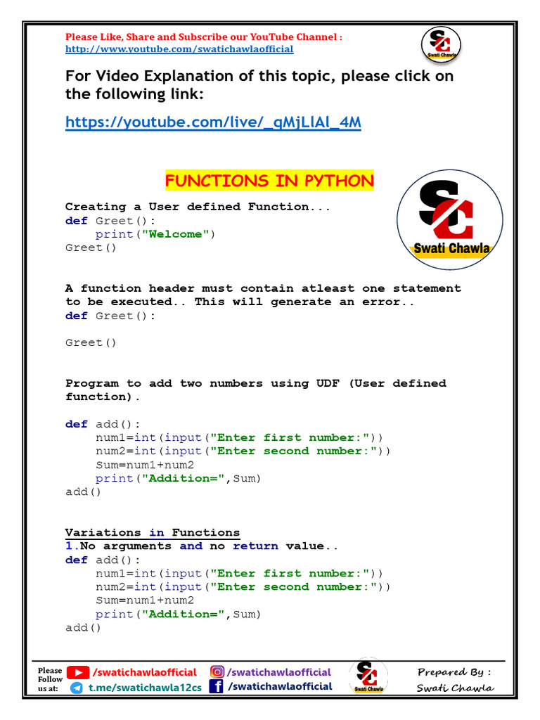 March 14 (1 Shot of Functions) | PDF | Parameter (Computer Programming) | Programming Paradigms