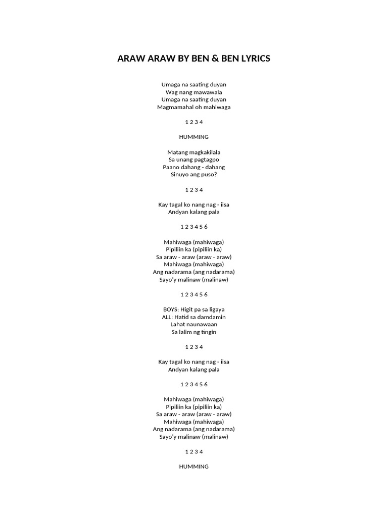 ARAW ARAW BY BEN | PDF