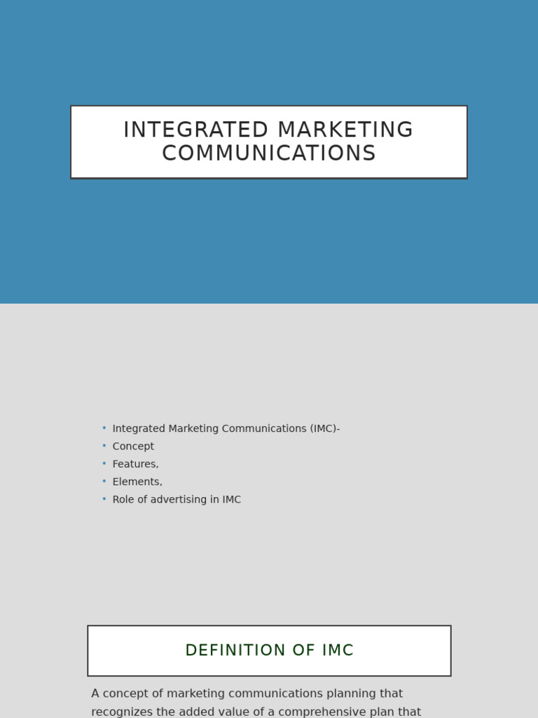 Integrated Marketing Communications | PDF | Marketing Communications ...