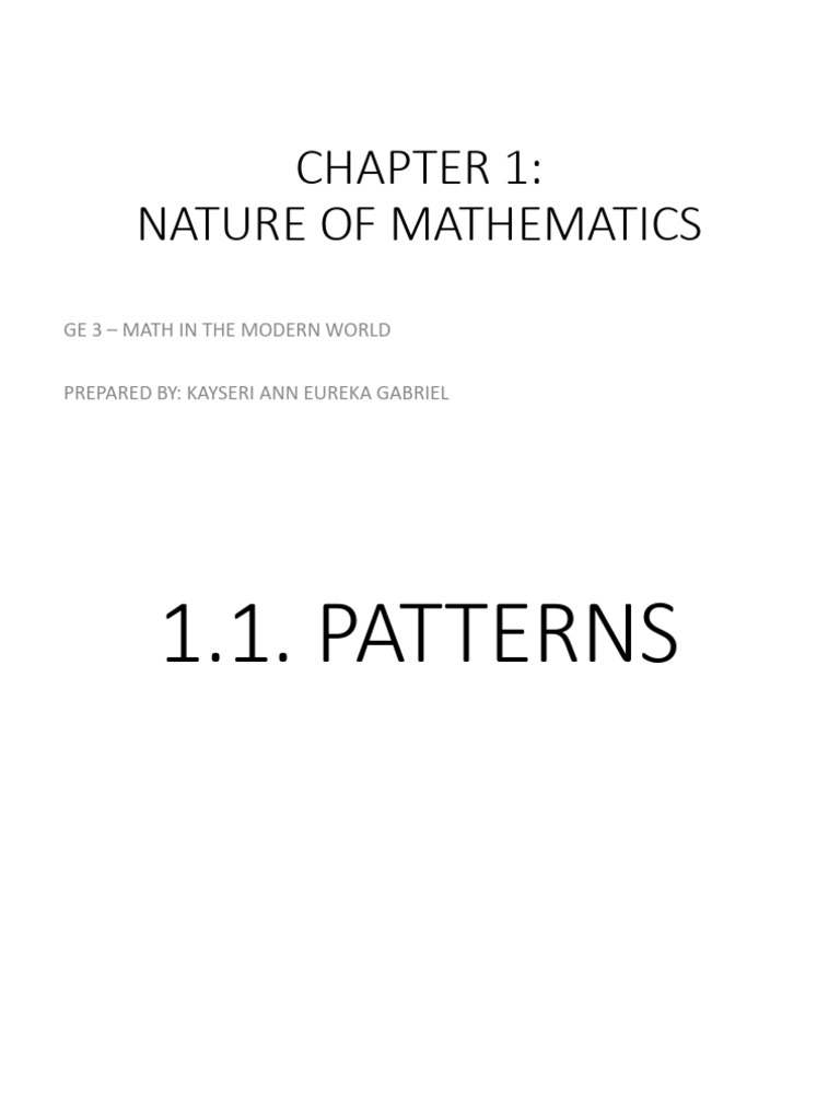 01.-GE-3-Chapter-1-Patterns | PDF