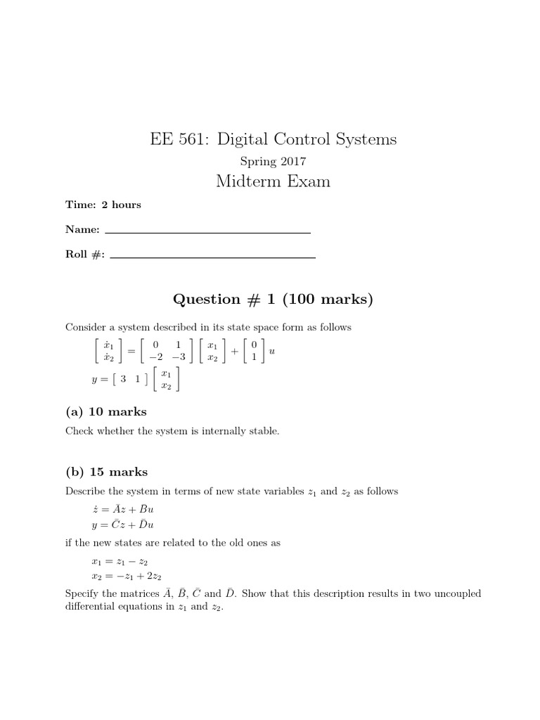 Exam Digital Control | PDF