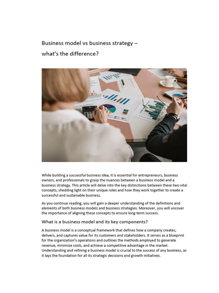 Business Model Vs Business Strategy | PDF | Strategic Management ...