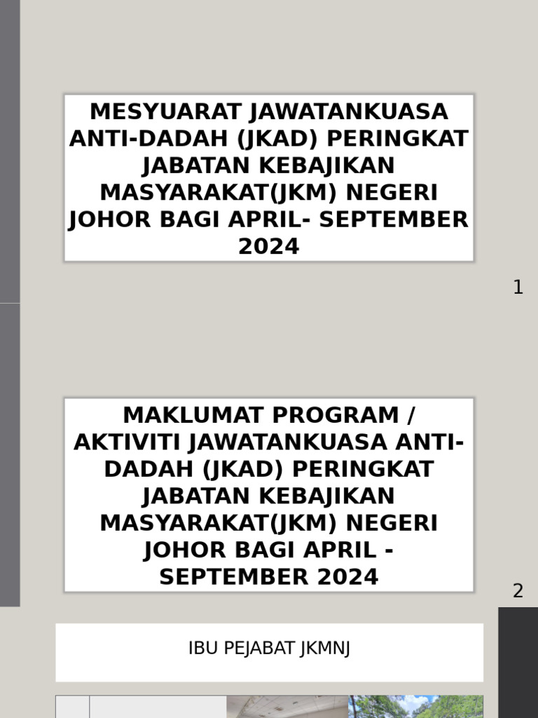 Laporan Jkad April - Sept 2024 JKMN Johor | PDF