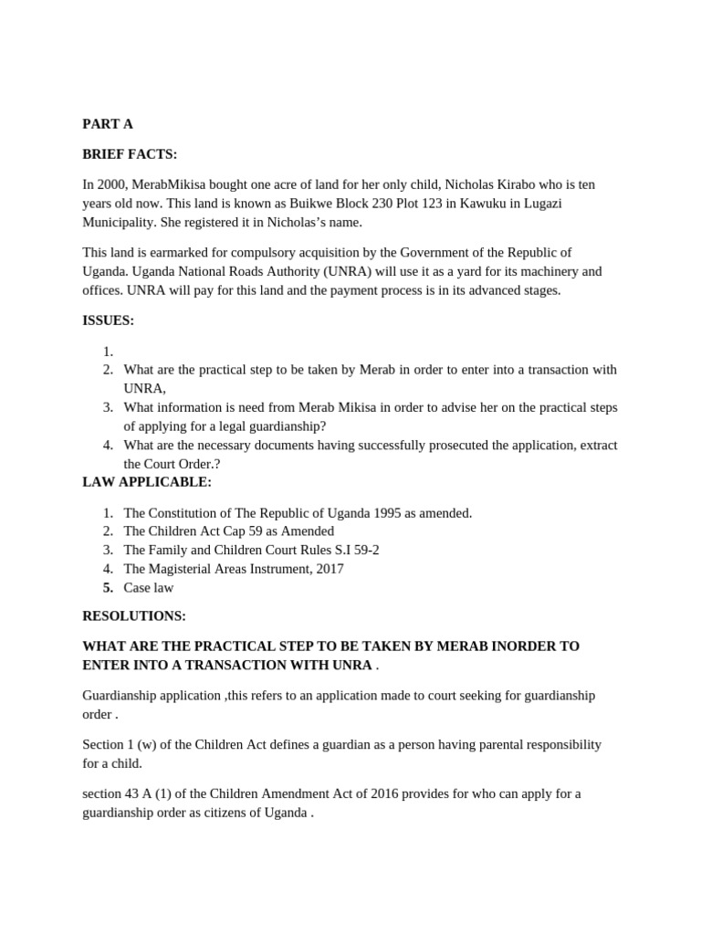 Workshop 2 Family Law Module 2 | PDF | Advocate | Legal Guardian