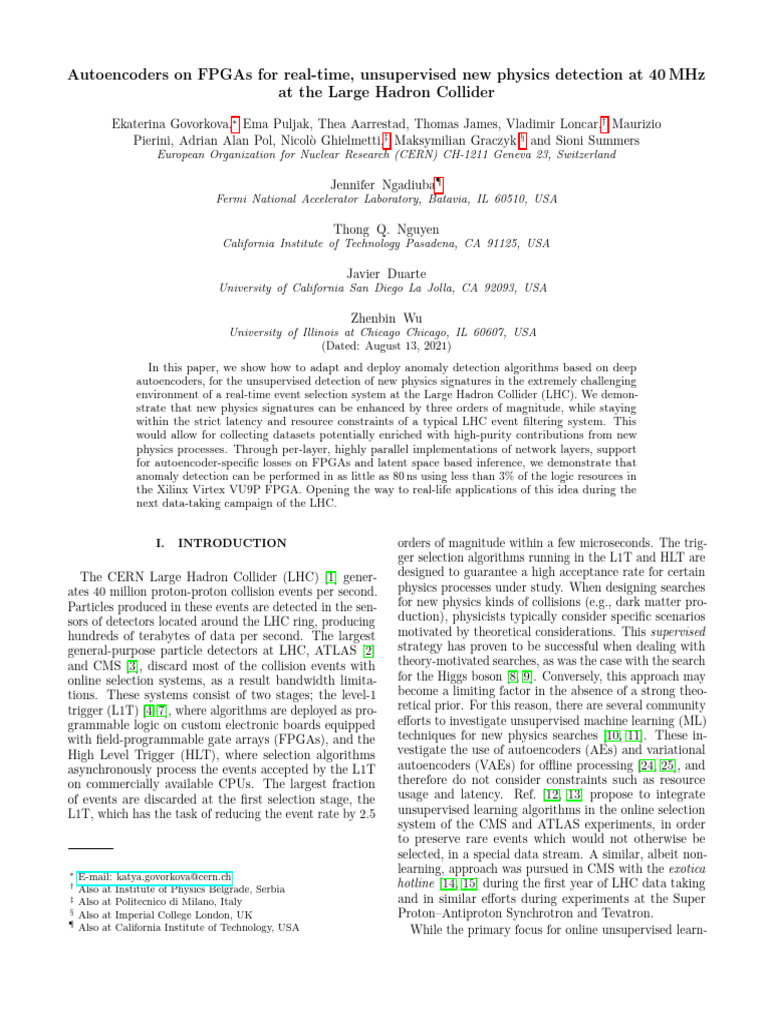 Autoencoders On Fpgas For Real Time Unsupervised New Physics Detection 1730