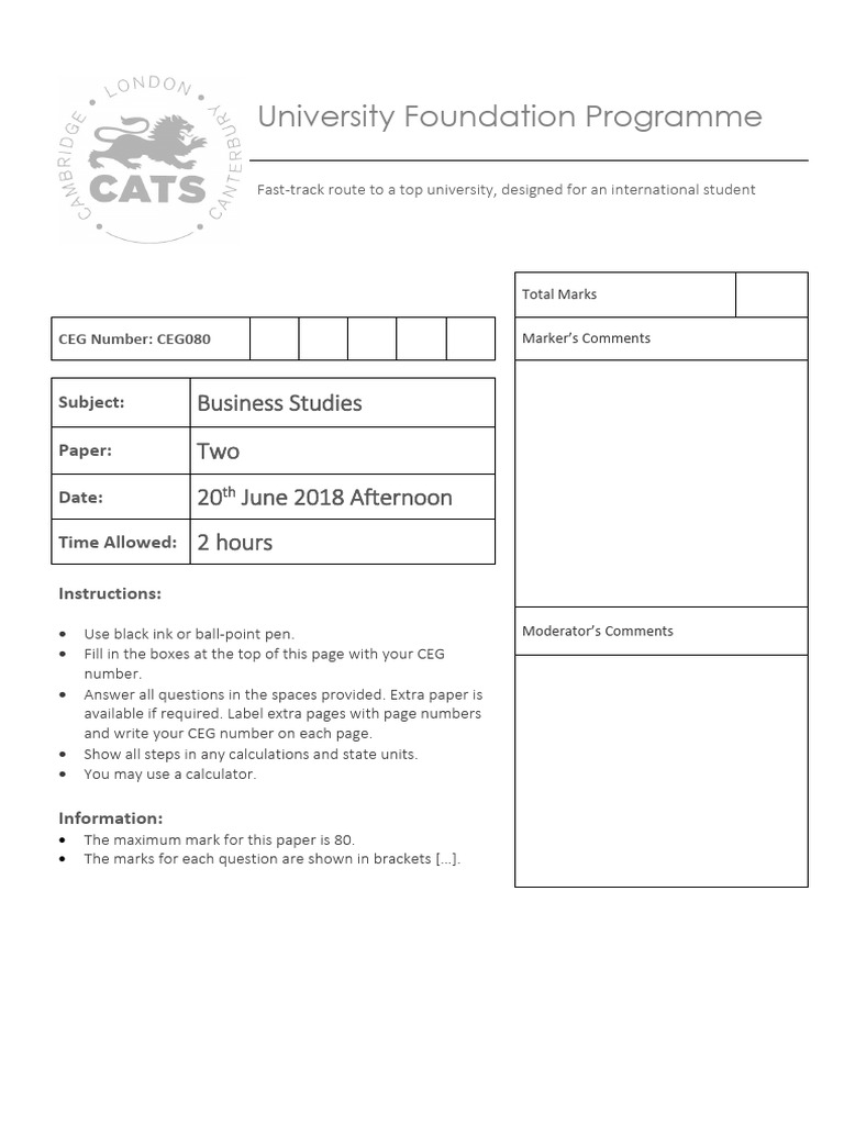 Business Series 1 Paper 2 20-6-18 | PDF | Workforce Productivity | Business