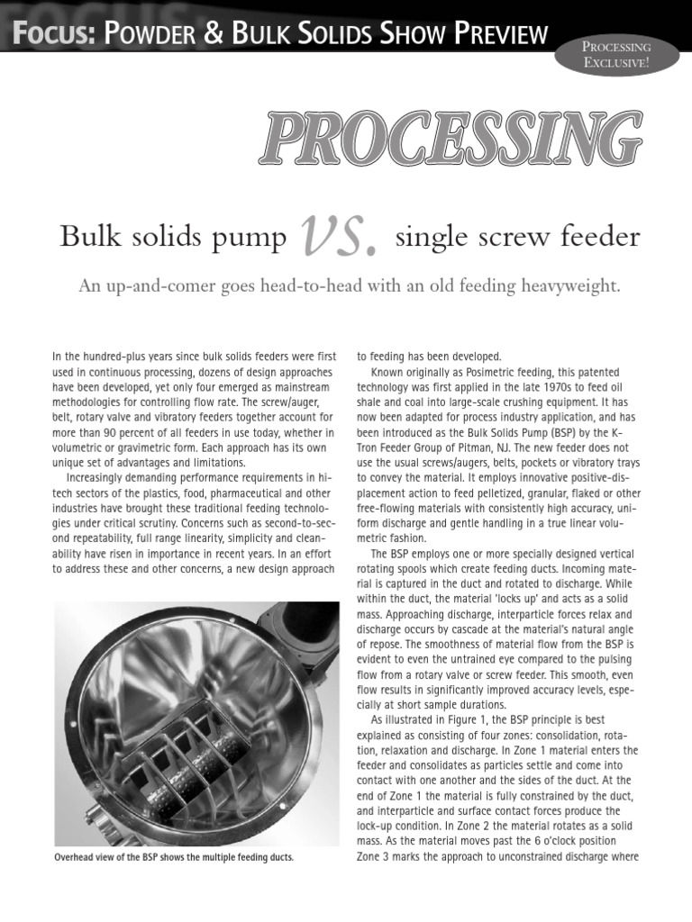 Bulk Solids Pump: Advanced Feeding Technology | PDF | Sampling (Statistics)