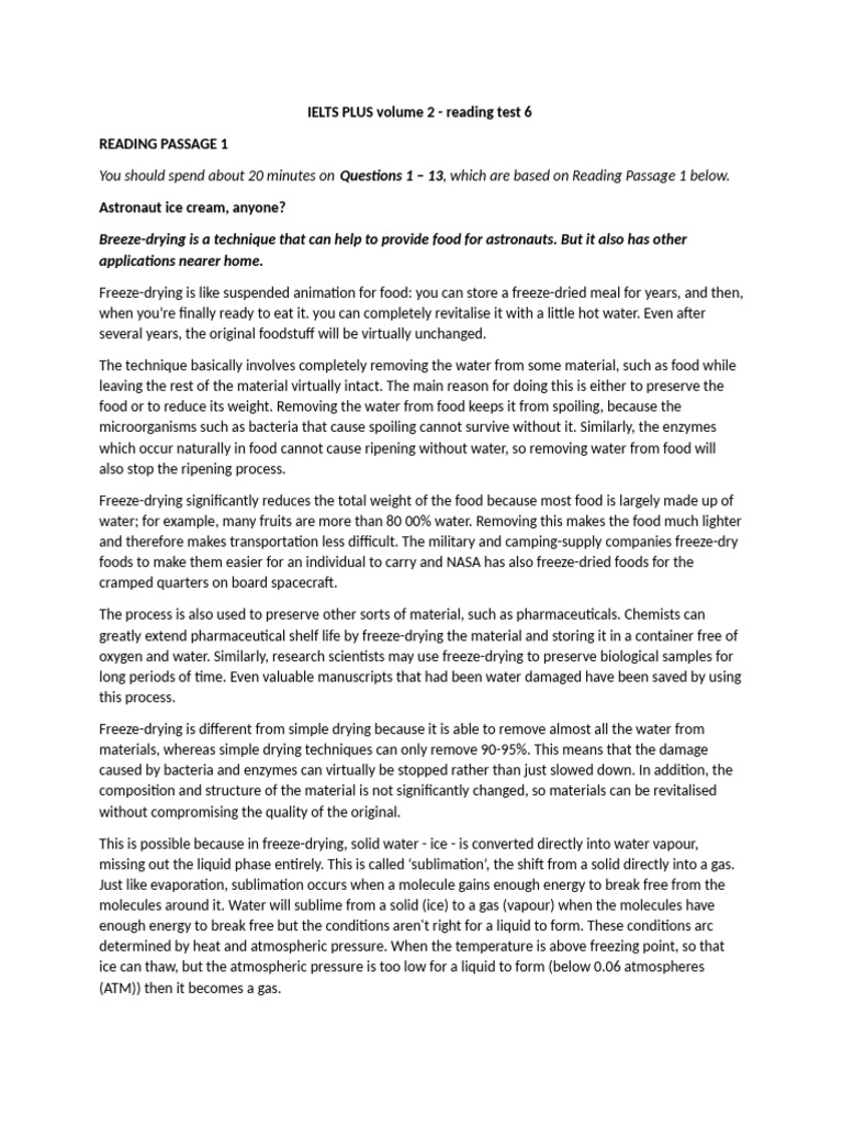 IELTS PLUS Volume 2 - Reading Test 6 | PDF | Ice | Water