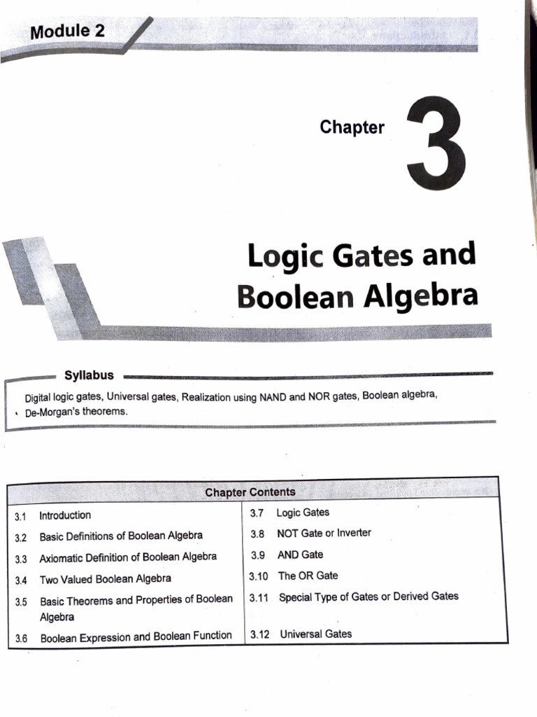 chapter 3 logic gates and boolean algebra | PDF | Boolean Algebra ...