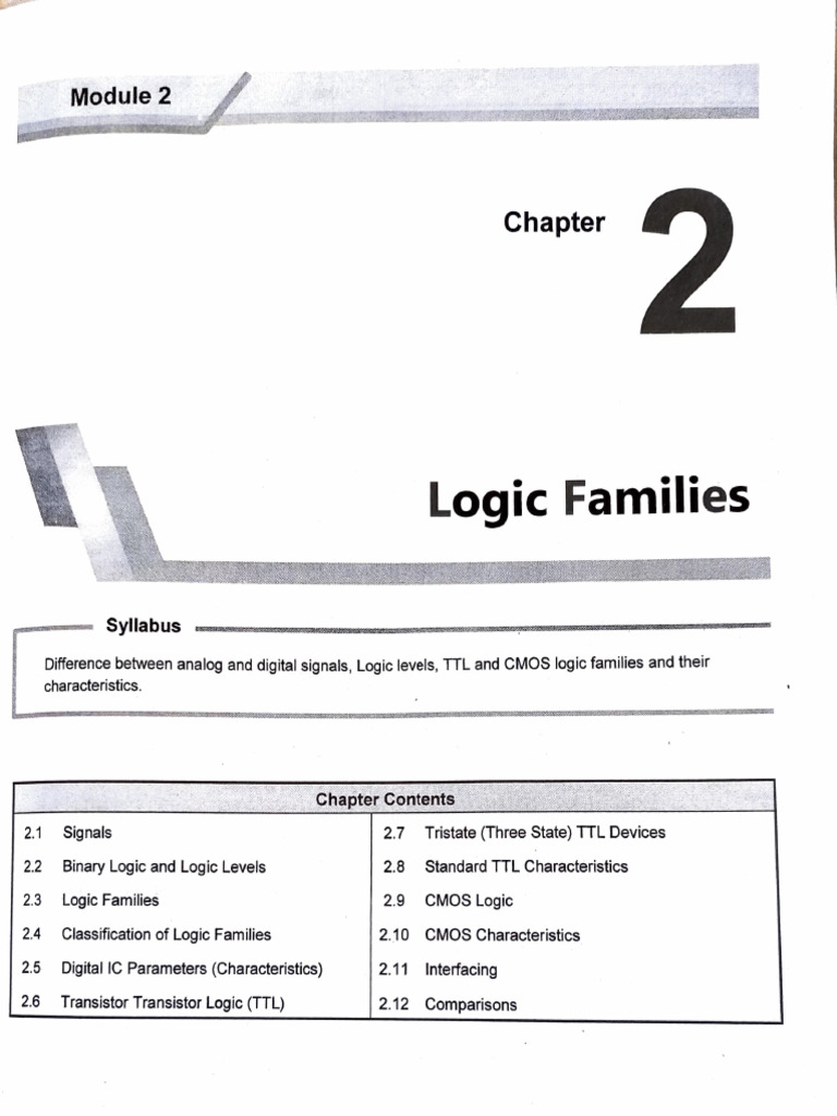 Chapter 2 Logic Families | PDF | Logic Gate | Integrated Circuit