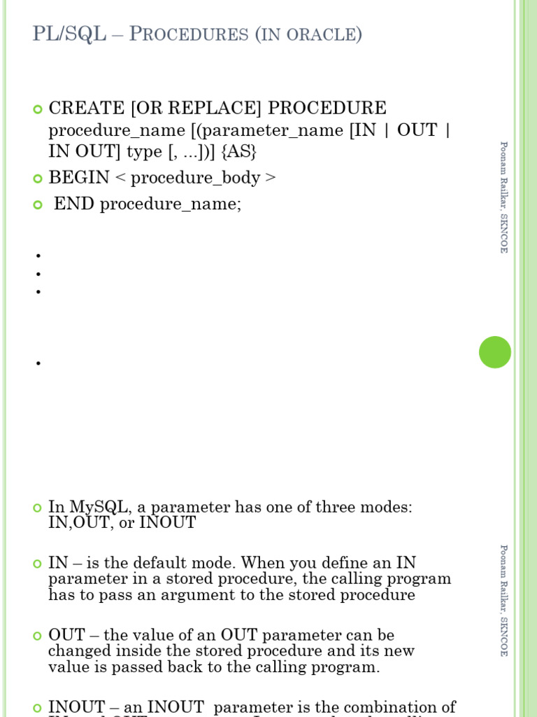 Dbms Unit II PLSQL PNR 2 of 2 | PDF | Parameter (Computer Programming) | Pl/Sql