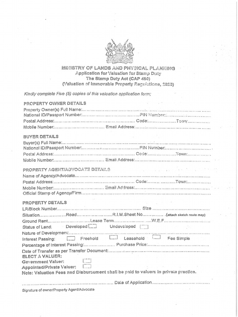Valuation Form | PDF