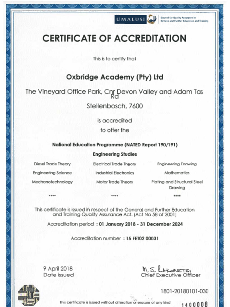 Accreditation-umalusi-certificate-2024 | PDF