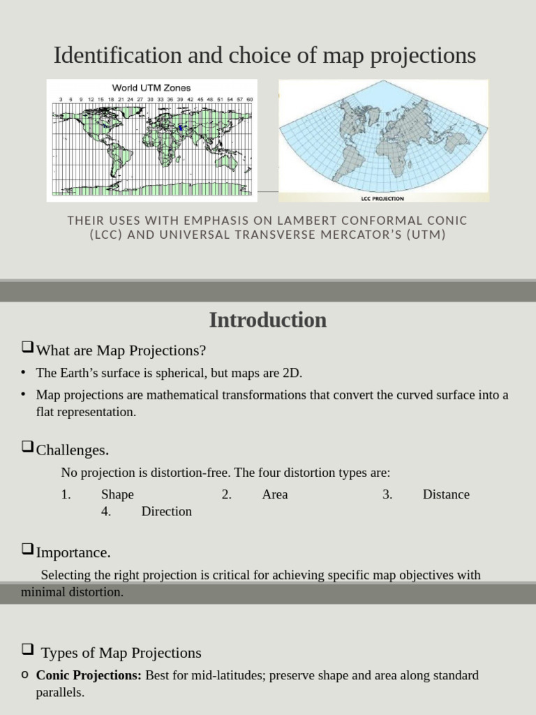 LCC and UTM For Map Projection | PDF | Map | Geodesy