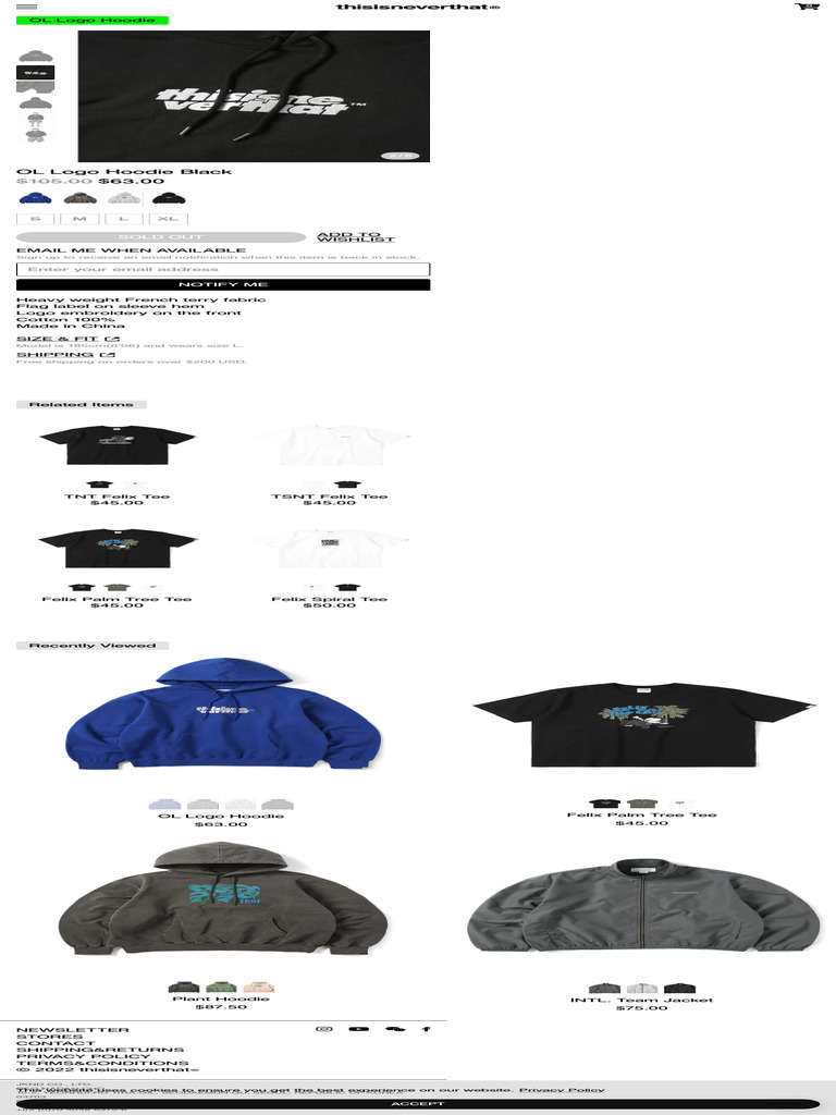 OL Logo Hoodie - Thisisneverthat® INTL | PDF