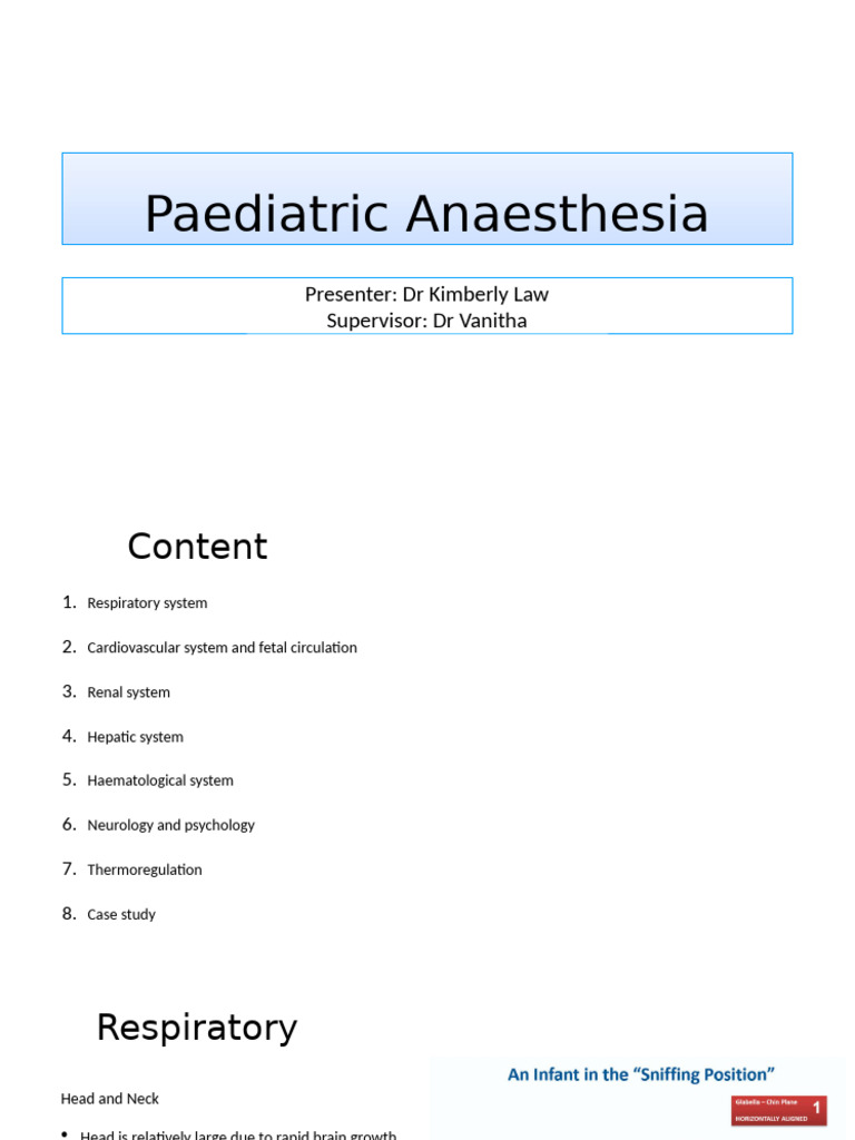 Paediatric Anaesthesia | PDF | Respiratory System | Respiratory Tract