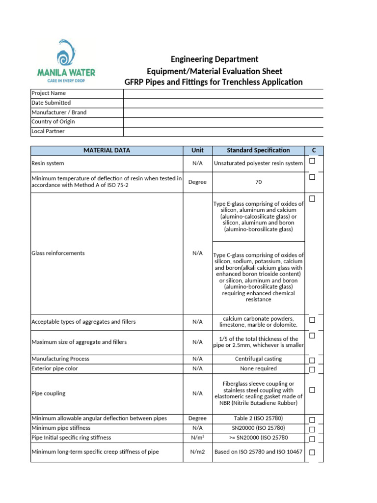 GFRP Pipe Fittings for Trenchless Use | PDF | Pipe (Fluid Conveyance ...