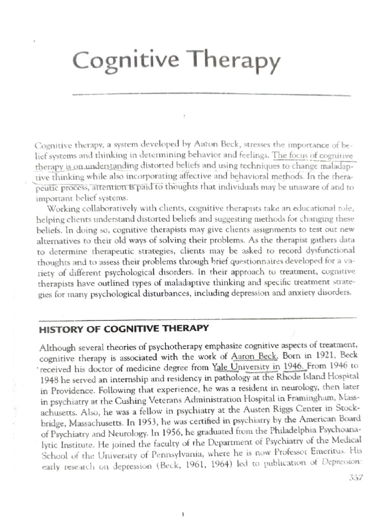Cognitive Therapy by Beck | PDF