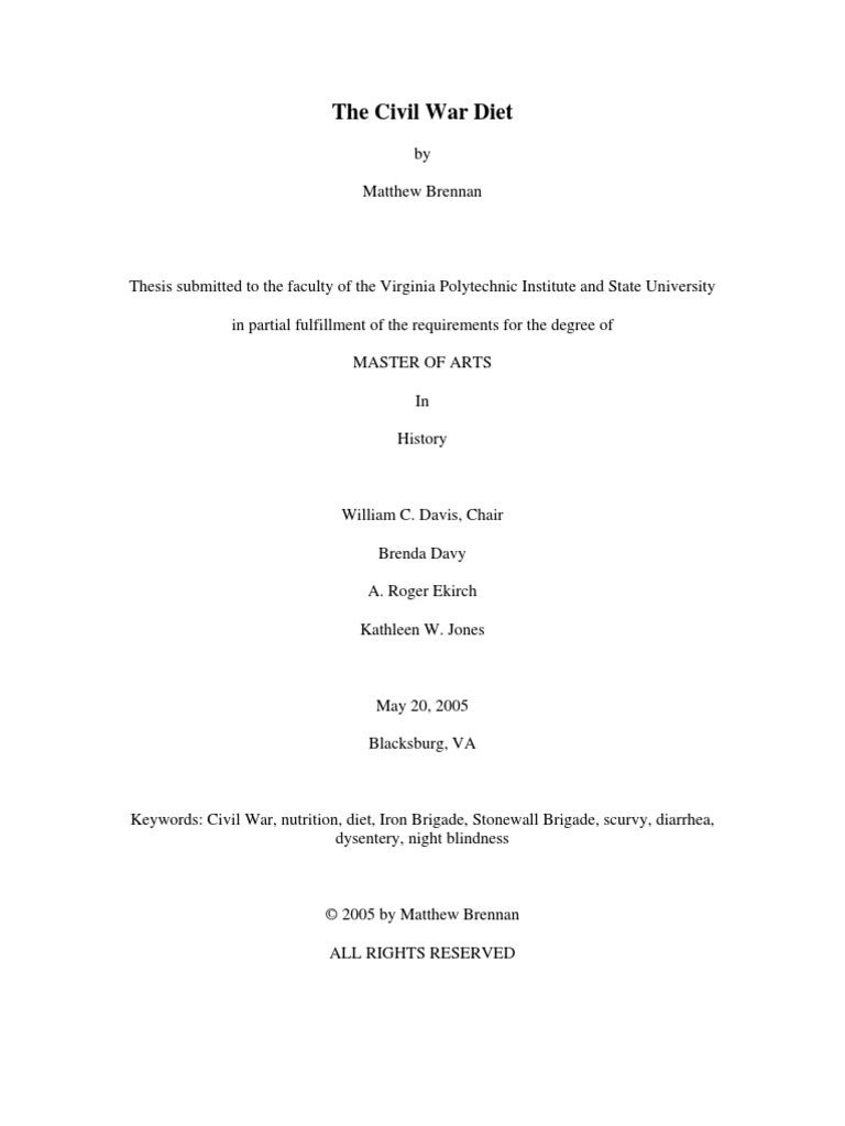 Civil War Diet | PDF | Dieting | Calorie