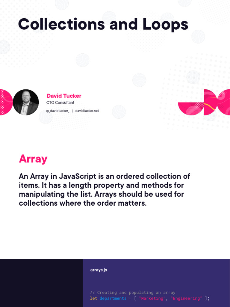 Collections and Loops Slides | PDF | Java Script | Control Flow