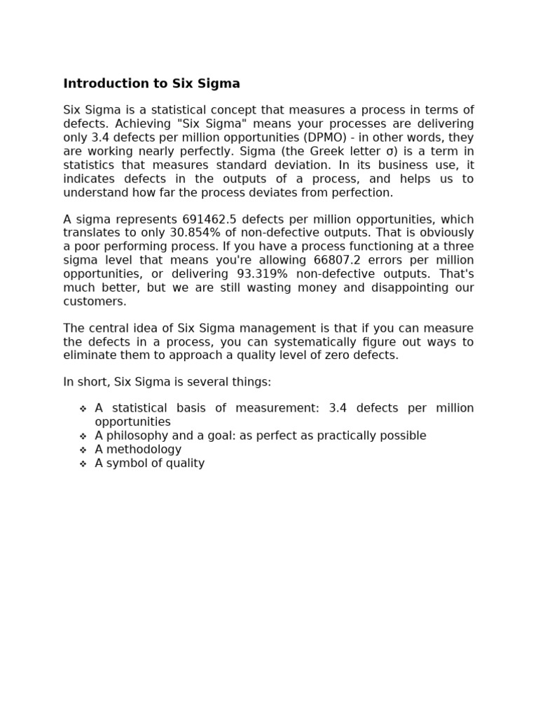 Understanding Six Sigma Principles | PDF | Six Sigma | Business