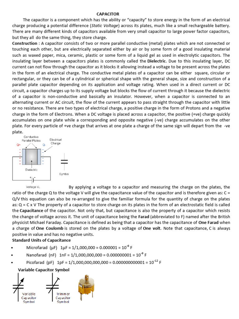 capacitor-1 | PDF | Capacitor | Capacitance